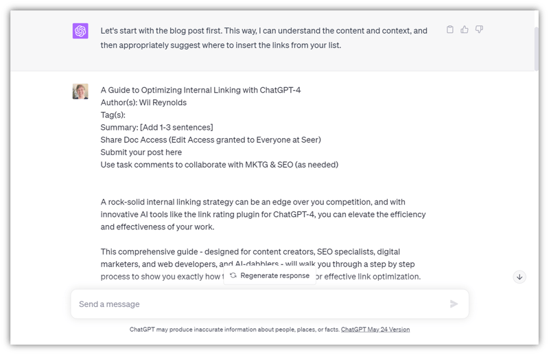 SEO Internal Linking with ChatGPT | Seer Interactive